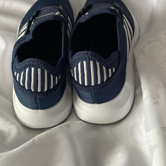 adidas | Shoes | Adidas Dark Blue Sneakers With Three White Stripes On ...